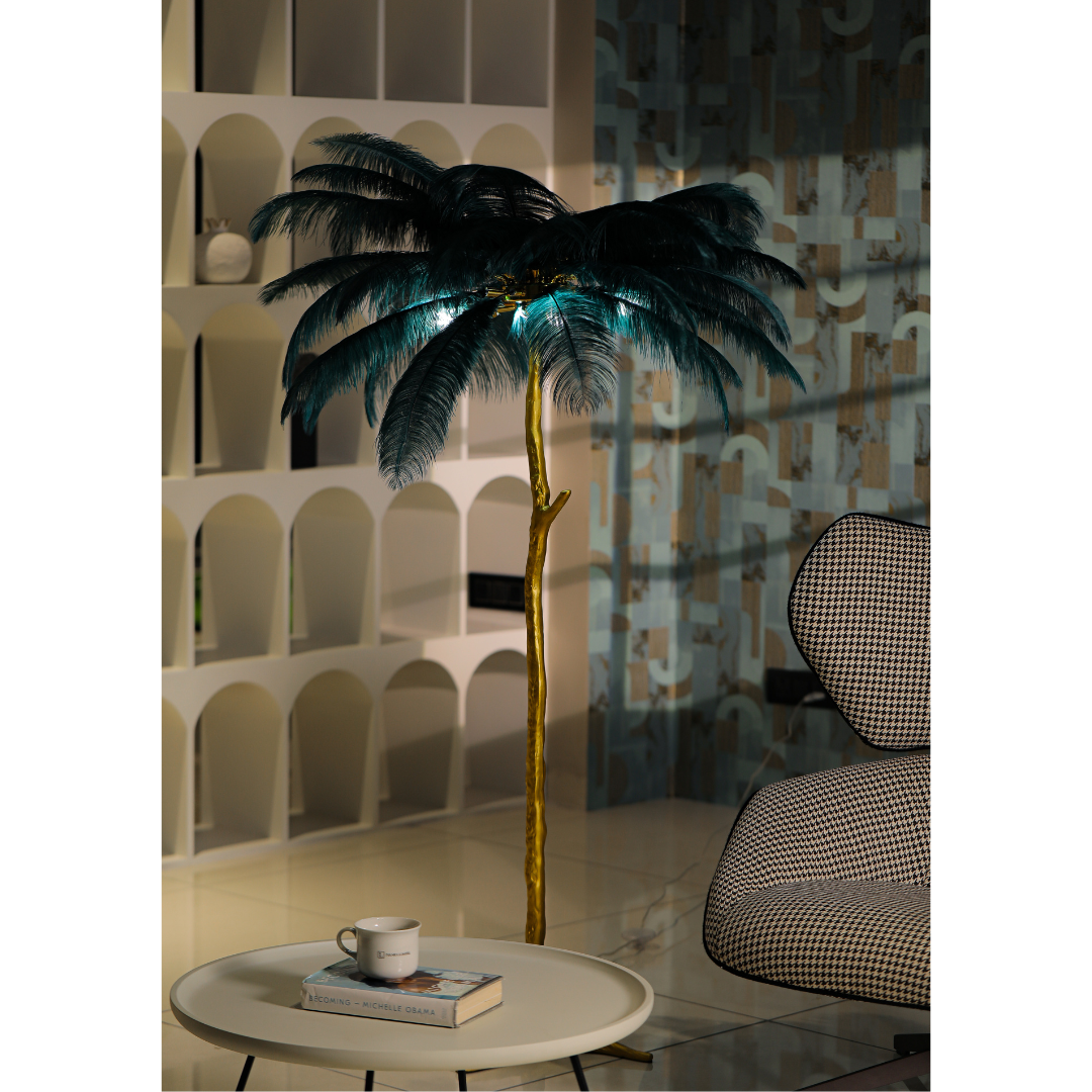 Blue Feather Floor Lamp | Ivanka Lumiere – Ivanka lumiere